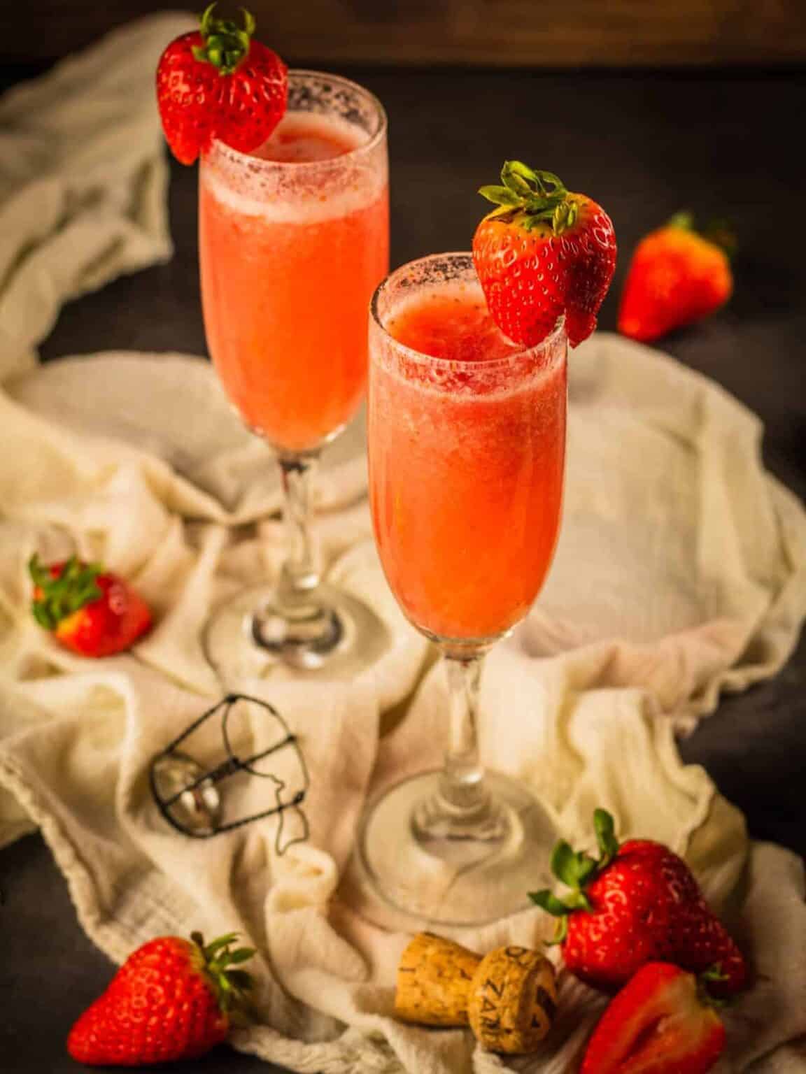 Strawberry Rossini Cocktail Recipe with Prosecco | Scarlati Family Kitchen