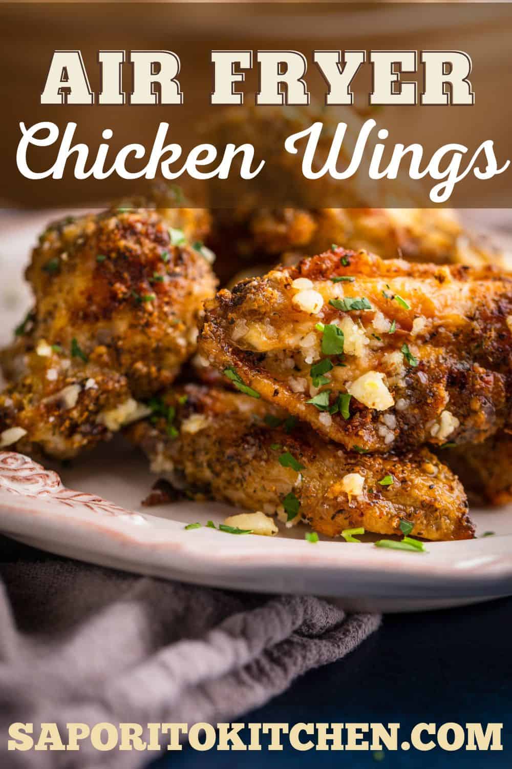 Crispy Garlic Parmesan Chicken Wings (Air Fryer) | Scarlati Family Kitchen