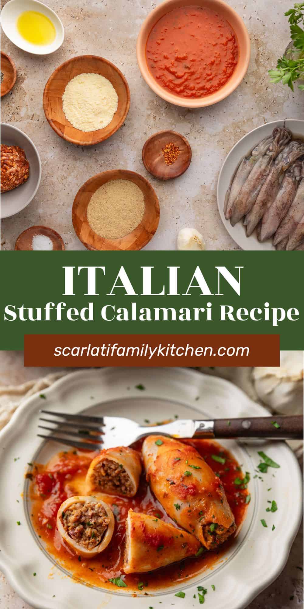 Baked Italian Stuffed Calamari with Tomato Sauce | Scarlati Family Kitchen